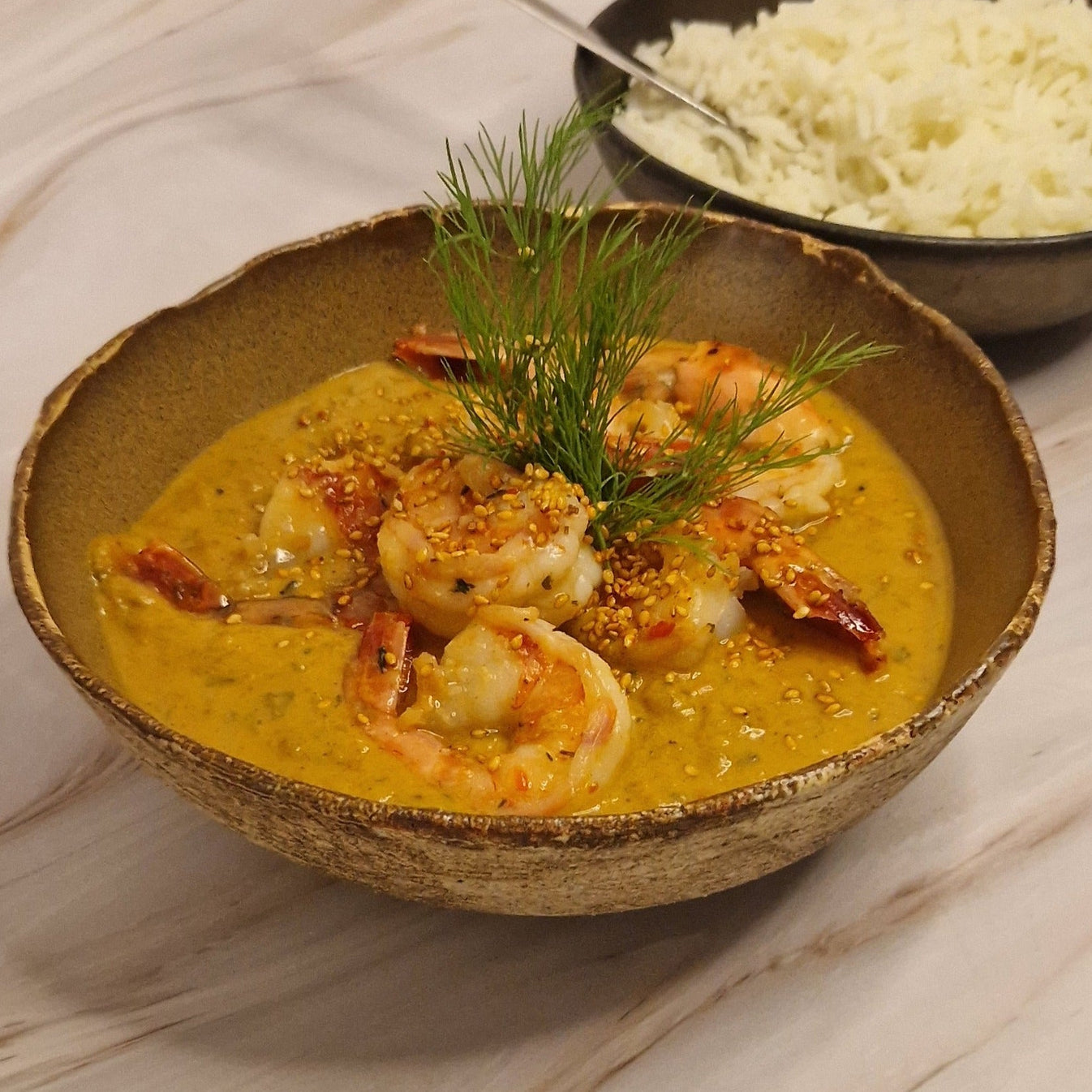 Scampi diabolique met basmati | Arno’s to go Beveren – Arno's to go
